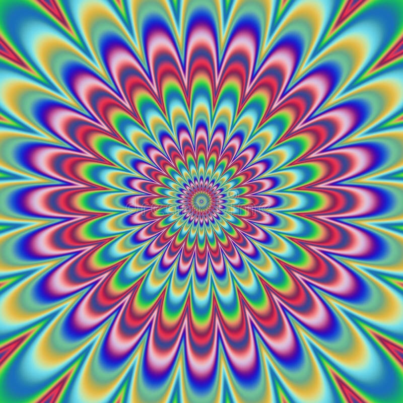 Psycho Floral Pattern Generated Texture Stock Illustration ...