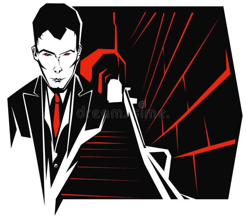 Psycho man stock vector. Illustration of devil, basement - 16602593