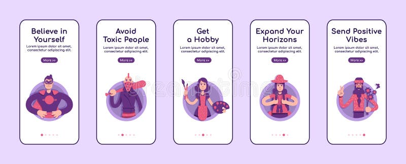 Psychological Advices Onboarding Mobile App Screen Flat Vector Template ... Psychological Advices Onboarding Mobile App Screen Flat Vector Template ...