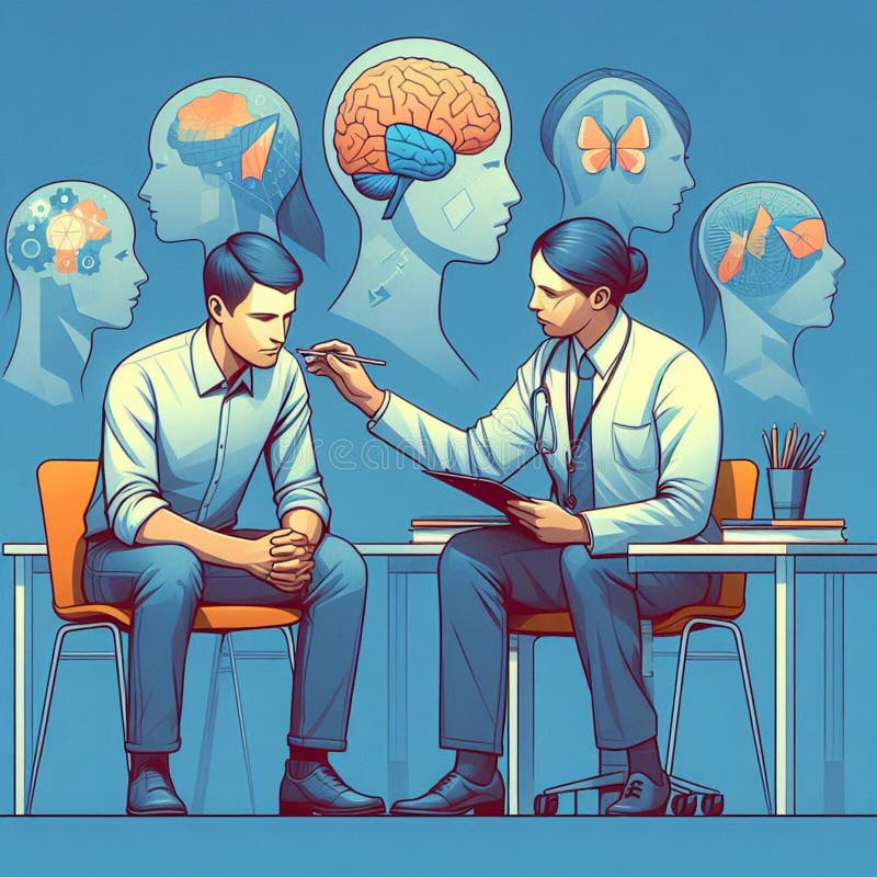 Psychological Consultation: Help from a Psychologist To a Person Stock ...