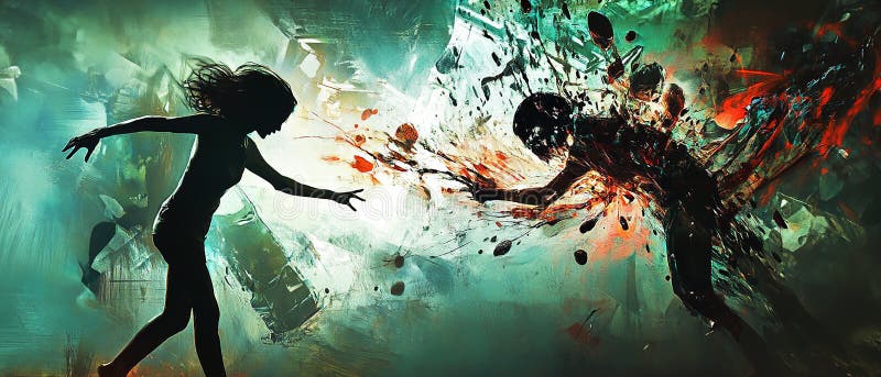 Psychological Duel: Intense Showdown between Surreal Characters Stock ...