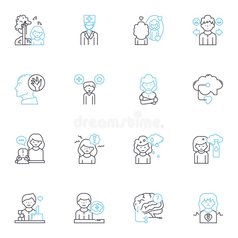 Psychological Fitness Linear Icons Set. Resilience, Adaptability, Self ... Psychological Fitness Linear Icons Set. Resilience, Adaptability, Self ...