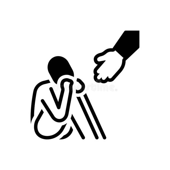 Black Solid Icon for Psychological Help, Psychological and Helping ...