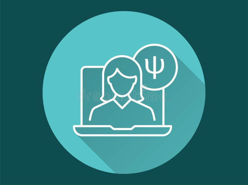 Psychological Help Icon with Long Shadow for Graphic and Web Design ...