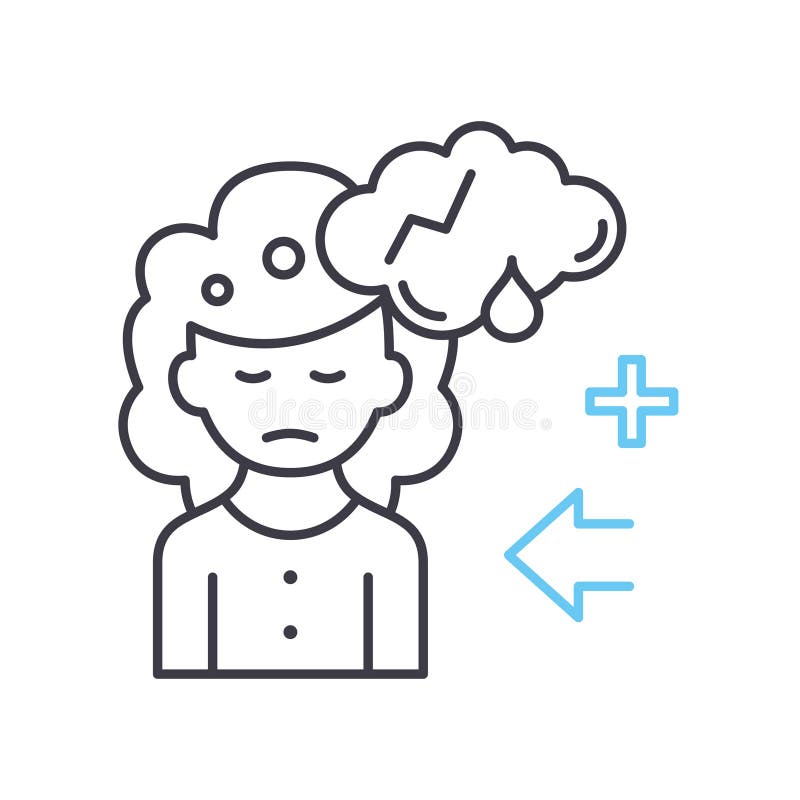 Psychological Help Line Icon, Outline Symbol, Vector Illustration ...
