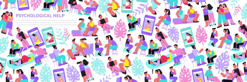 Psychological Help Banner stock vector. Illustration of collection ...