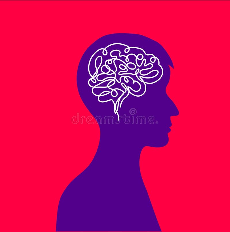 Psychological Human Health. Thoughts in the Head of a Man Stock Vector ...