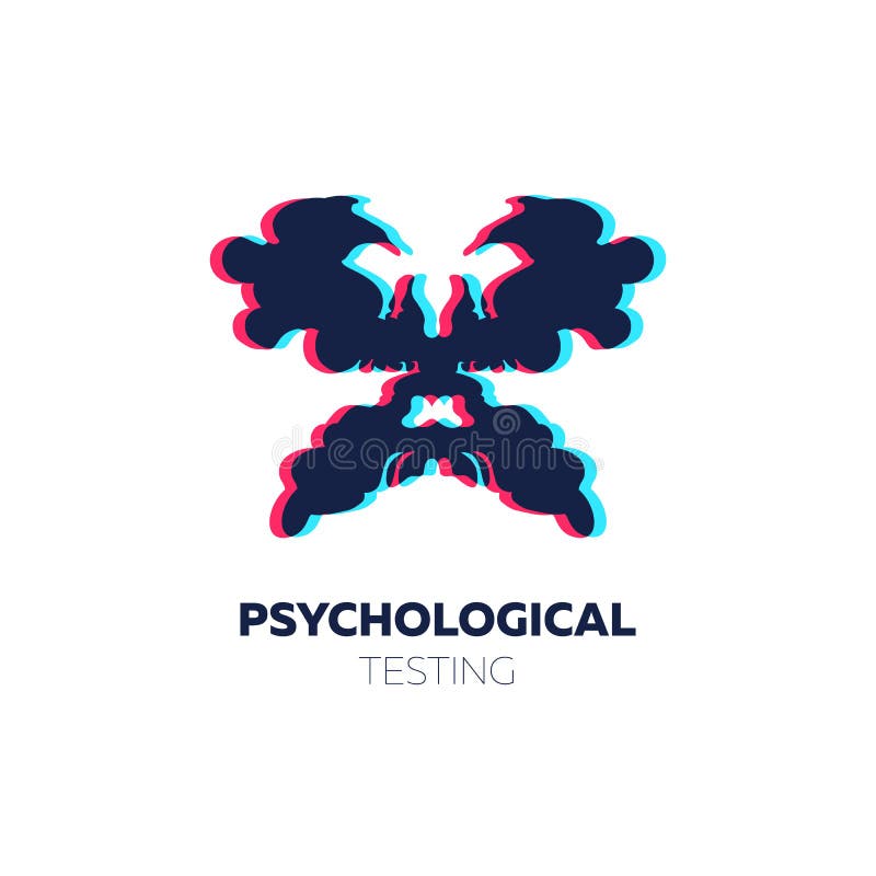 Psychological Logo. Vector Illustration with Rorschach Test Inkblots ...
