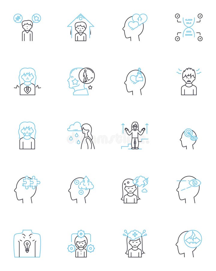 Psychological Mindset Linear Icons Set. Resilience, Perseverance ... Psychological Mindset Linear Icons Set. Resilience, Perseverance ...