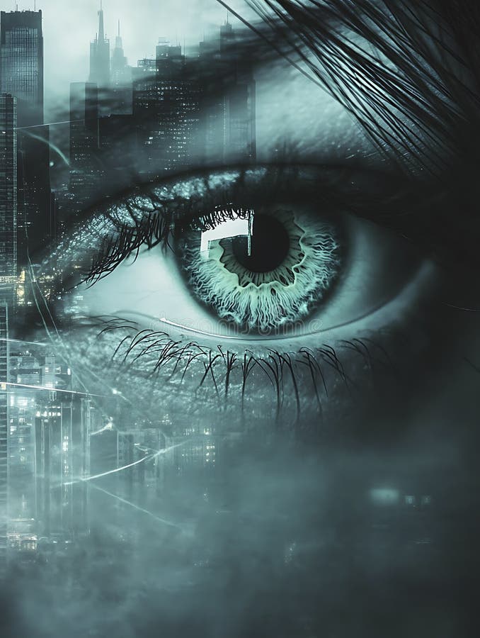 Psychological Thriller Design with Eye and Manipulative Glowing Threads ...