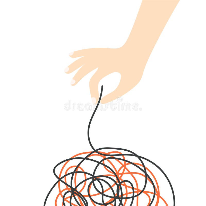 Tangle Tangled and Unraveled in People Head. Stock Vector ...