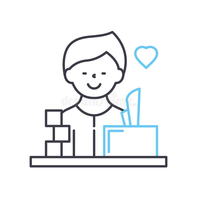 Psychologist Male Line Icon Outline Symbol Vector Illustration