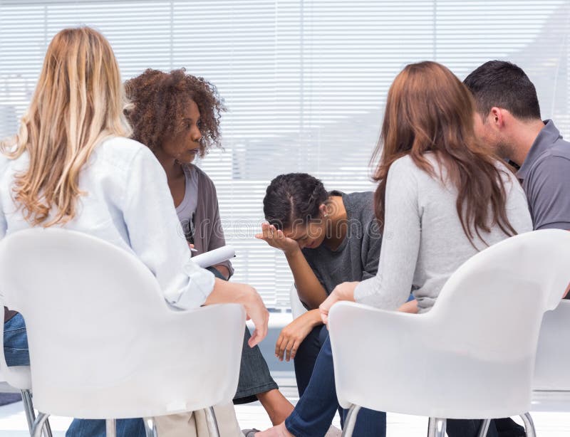 Psychologist Taking Notes while Woman Crying Stock Image - Image of ...