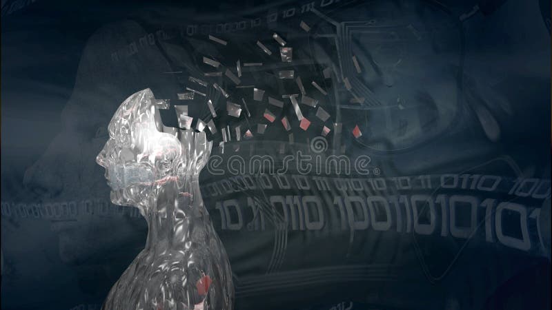 Psychology Concept, Head of a Man Falling Apart Stock Illustration ...