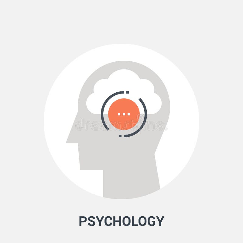 Psychology Flat Icon Design Concept Stock Vector - Illustration of ...