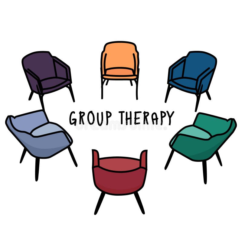 Psychology. Group therapy stock vector. Illustration of counseling ...