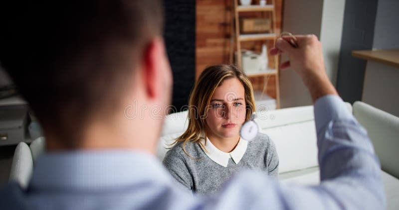 Psychology Hypnosis Using Pendulum. Hypnotic Treatment Stock Photo ...