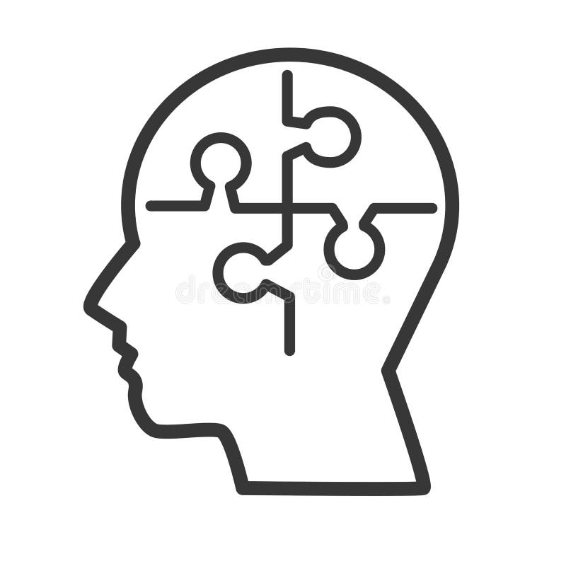 Psychology Icon - Head with Puzzle Stock Vector - Illustration of ...
