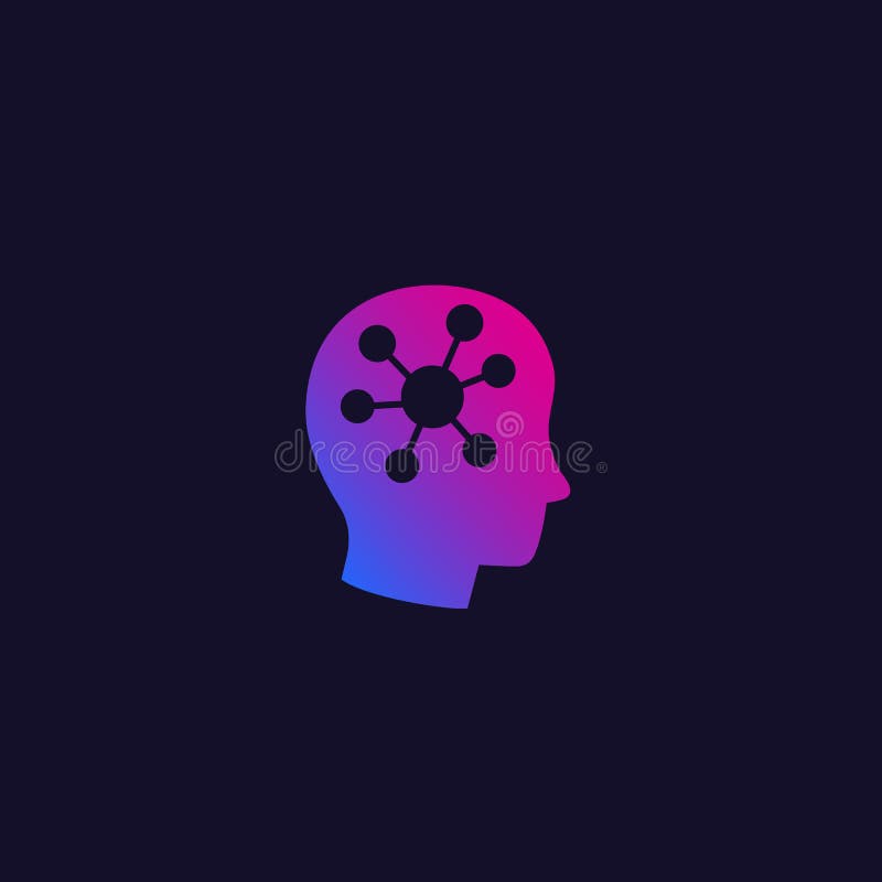 Psychology Icon with Human Head Stock Vector - Illustration of mind ...