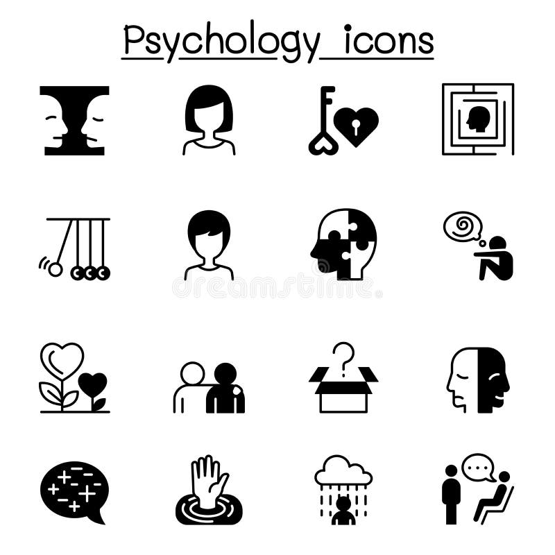 Psychology Icons Set Vector Illustration Graphic Design Stock Vector ...
