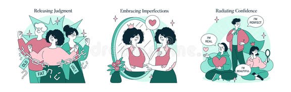 Psychology of Self Acceptance. Flat Stock Vector - Illustration of ...