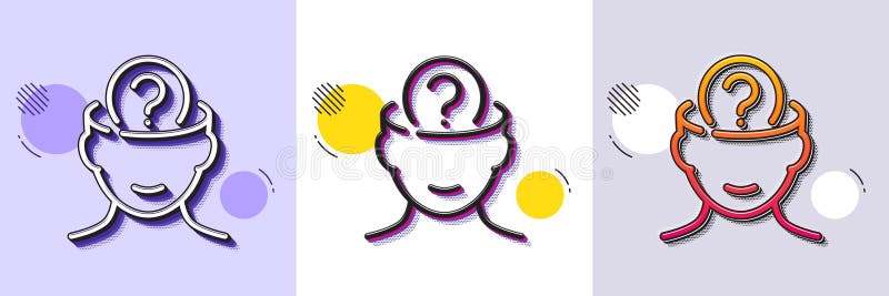 Psychology Therapy Line Icon. Mental Health Sign. Halftone Dotted ...