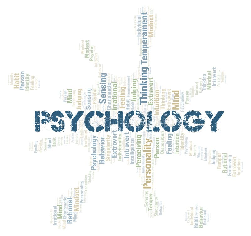 Psychology Typography Word Cloud Create with the Text only. Stock ...