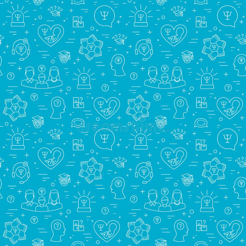 Psychology White Seamless Pattern. Flat Design. Vector Stock Vector ...