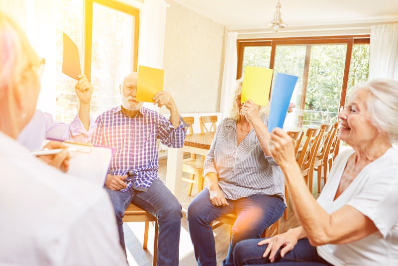 Group Discussion with Group Therapy with Seniors Stock Image - Image of ...