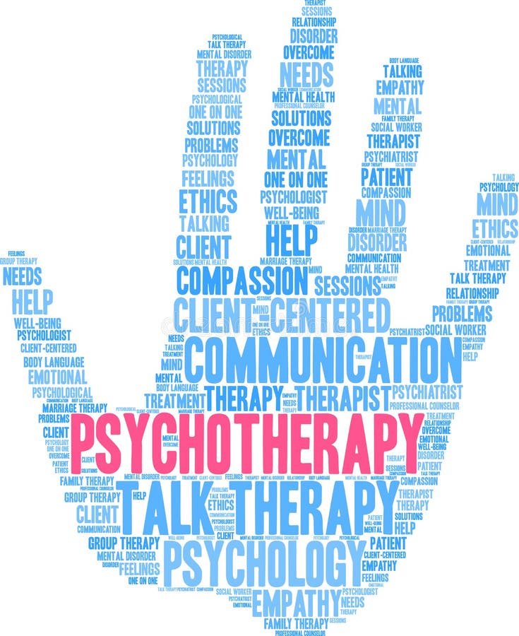 Psychotherapy Word Cloud stock vector. Illustration of help - 108110971