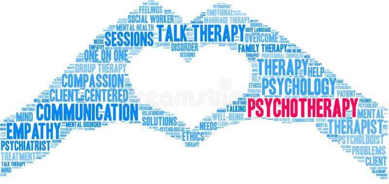 Psychotherapy Word Cloud stock vector. Illustration of relationship ...
