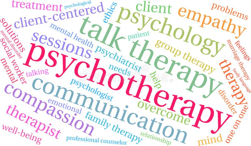 Psychotherapy Word Cloud stock vector. Illustration of language - 108110942