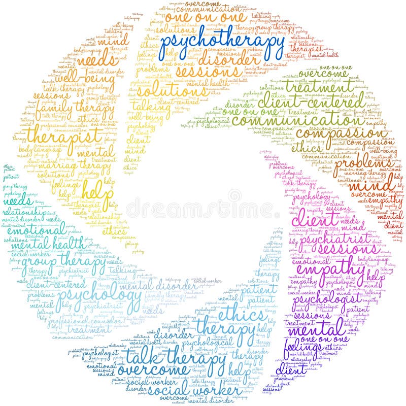 Psychotherapy Word Cloud stock vector. Illustration of body - 146647751
