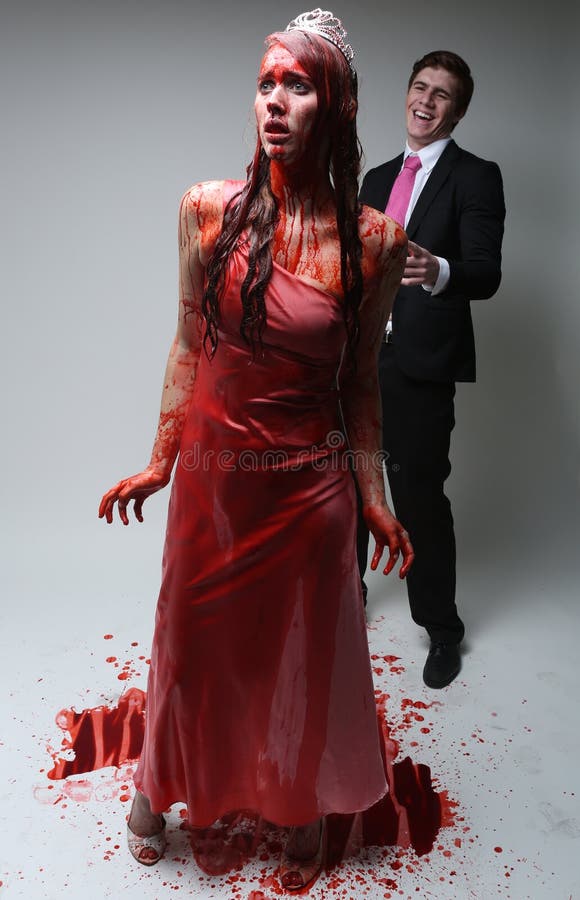 Psychotic Bleeding Woman in a Horror Themed Image Stock Image - Image ...