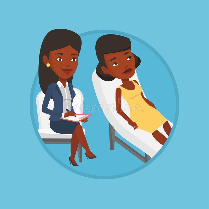 Psykolog Som Har Period Med Patienten Vektor Illustrationer ...