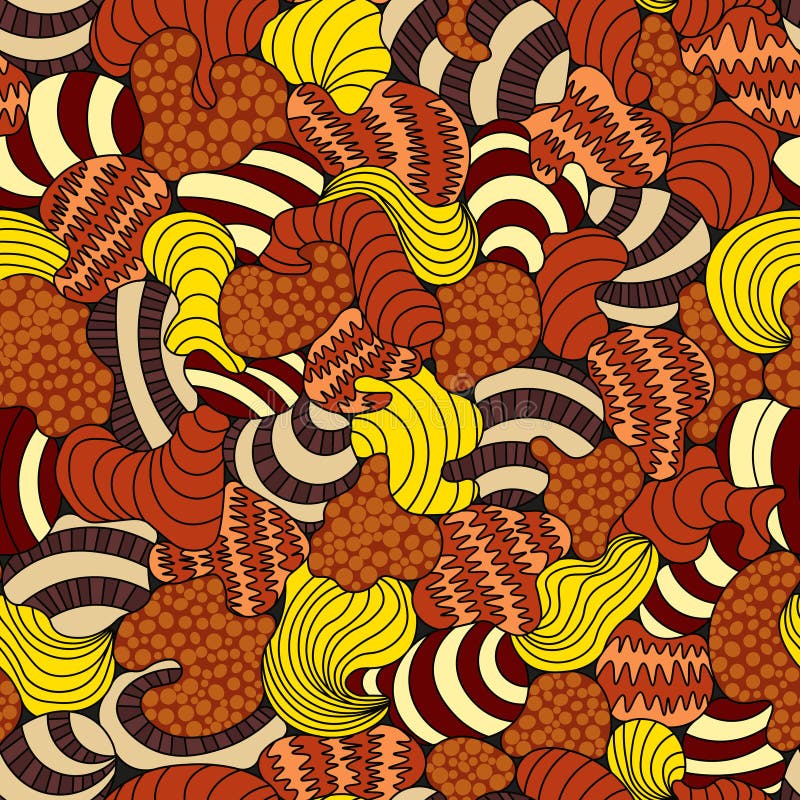 Psyphodelic Doddle Seamless Pattern Stock Vector - Illustration of ...