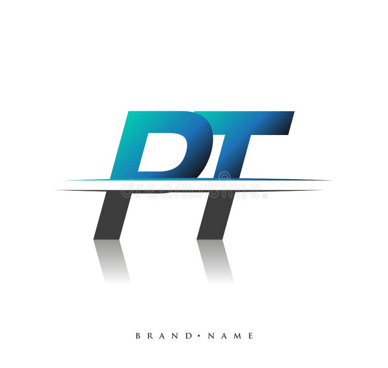 PT Initial Logo Company Name Colored Black and Blue, Simple and Modern ...