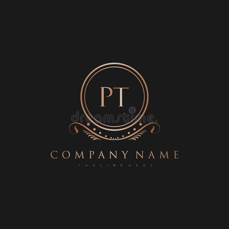 PT Letter Initial with Royal Luxury Logo Template Stock Vector ...