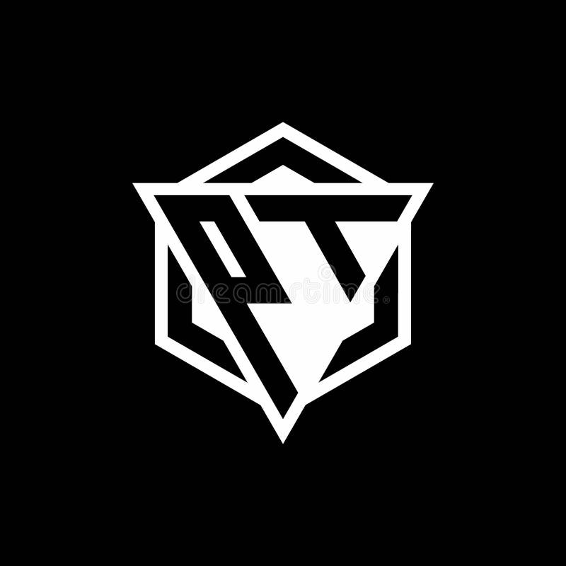 PT Logo Monogram with Triangle and Hexagon Shape Combination Stock ...