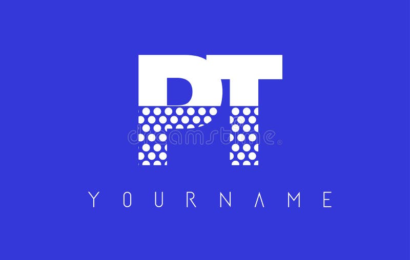 PT P T Dotted Letter Logo Design with Blue Background. Stock Vector ...