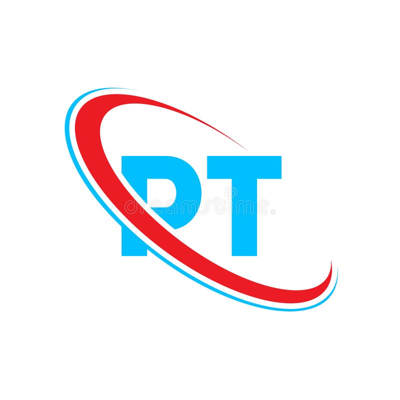 PT P T Letter Logo Design. Initial Letter PT Linked Circle Upercase ...