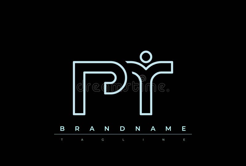 PT Technology Letter Logo Template Stock Vector - Illustration of ...