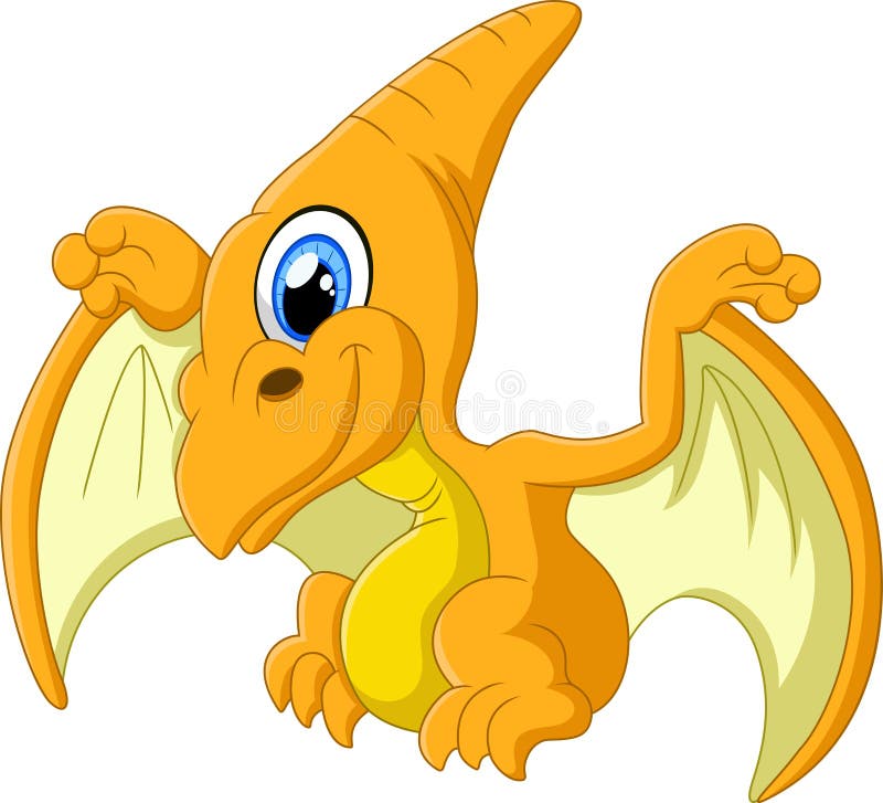 Red Pterodactyl cartoon stock illustration. Illustration of fantasy ...