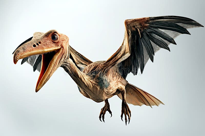 Pterodactylus. Dinosaur, Realistic Image with White Background Stock ...