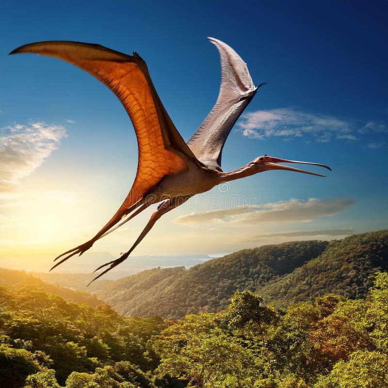 Pterodactylus Flying Dinosaur, AI Generated Stock Illustration ...