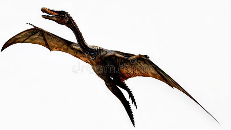 Pterosaur Flying Prehistoric Creature, White Background. Paleontology ...