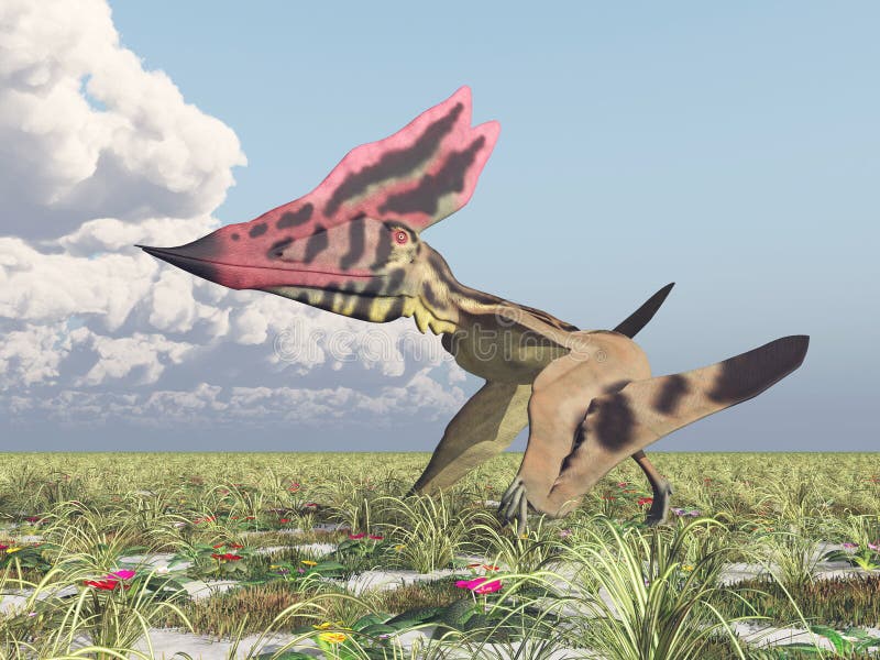 Pterosaur Thalassodromeus stock illustration. Illustration of plants ...