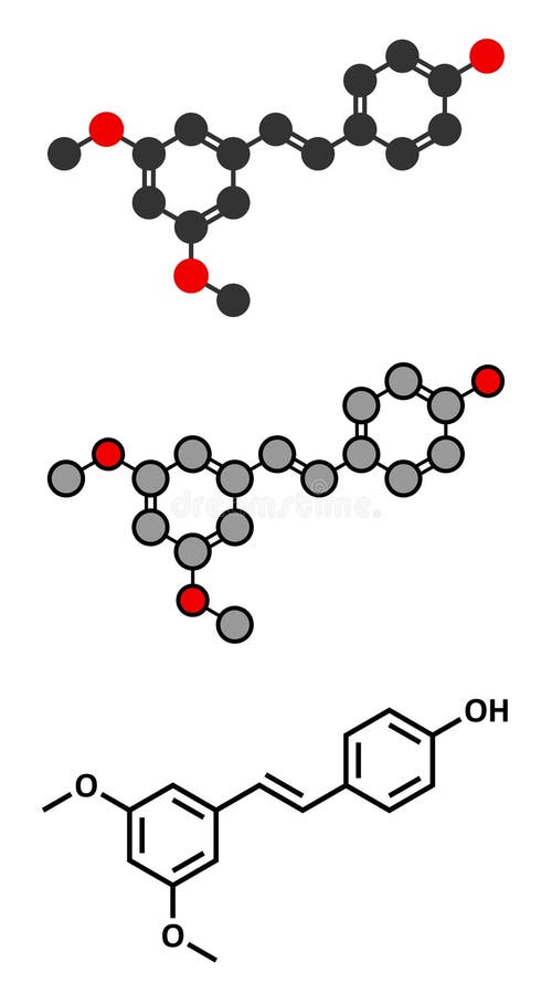 Pterostilbene Molecule. Skeletal Formula. Stock Vector - Illustration ...