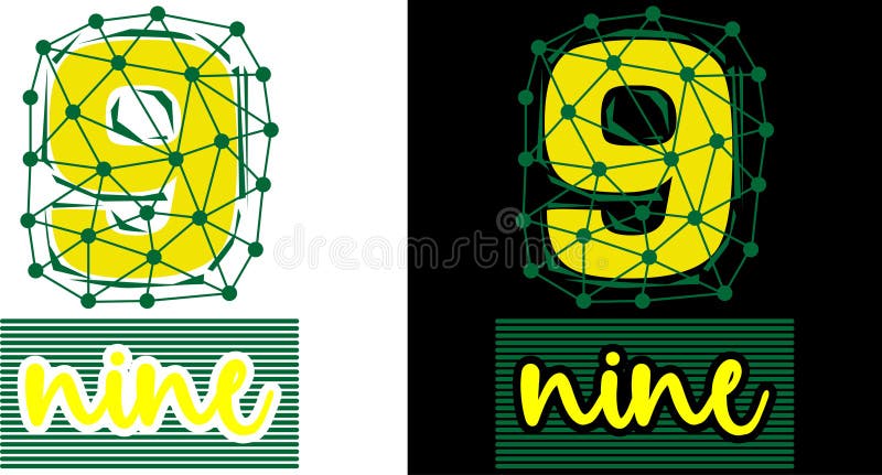 Nine Vector Design Logo Icon Symbol Stock Vector - Illustration of logo ...