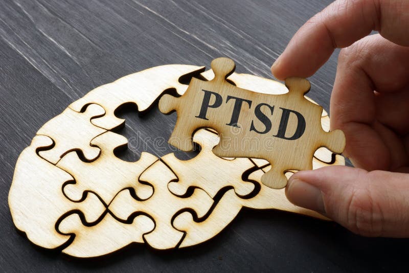 PTSD Post Traumatic Stress Written on the Puzzle Stock Image - Image of ...